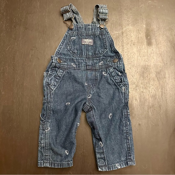 OshKosh B'gosh | Bottoms | Oshkosh Football Denim Vestbak Overalls ...